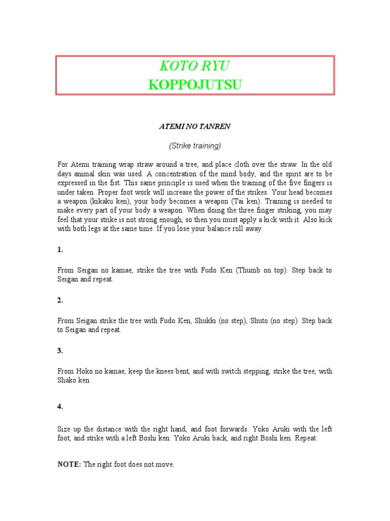 KOTO | PDF | Foot | Japanese Martial Arts