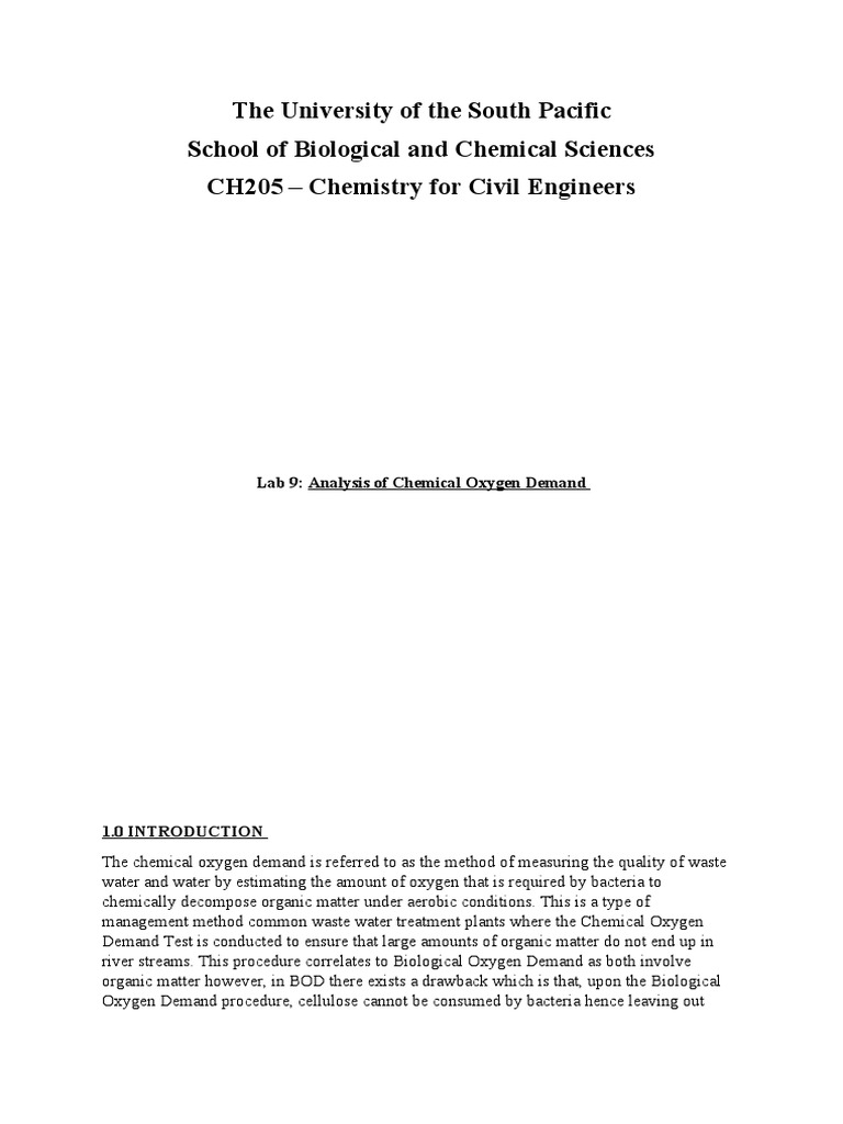 COD Lab | PDF | Titration | Chemistry