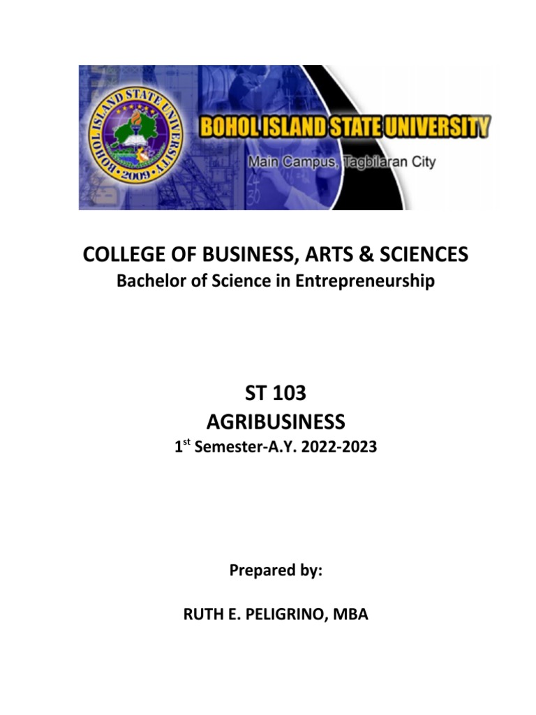 Course Guide | PDF | Entrepreneurship | Agribusiness