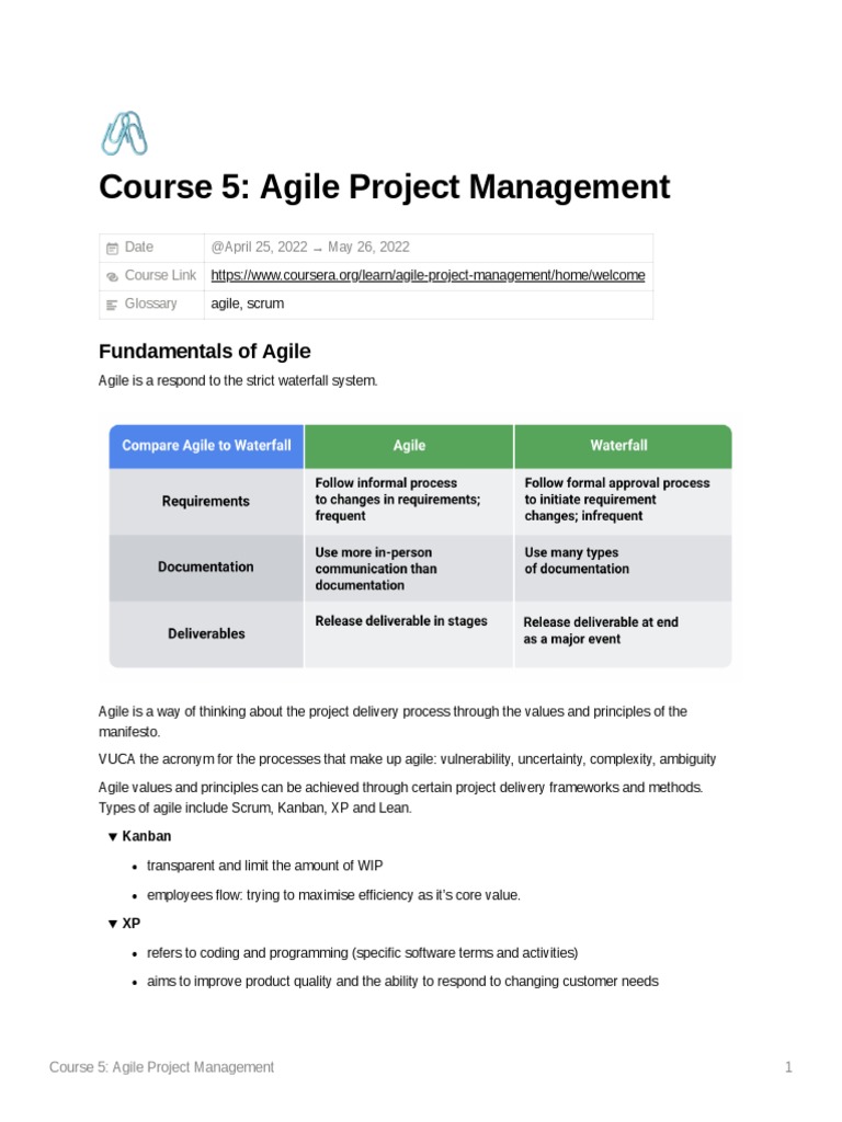 Course 5 Agile Project Management | PDF | Scrum (Software Development ...
