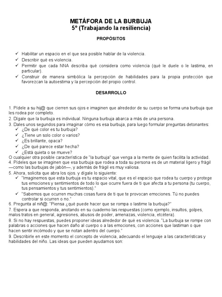 Metáfora de La Burbuja | PDF | Violencia | Las emociones