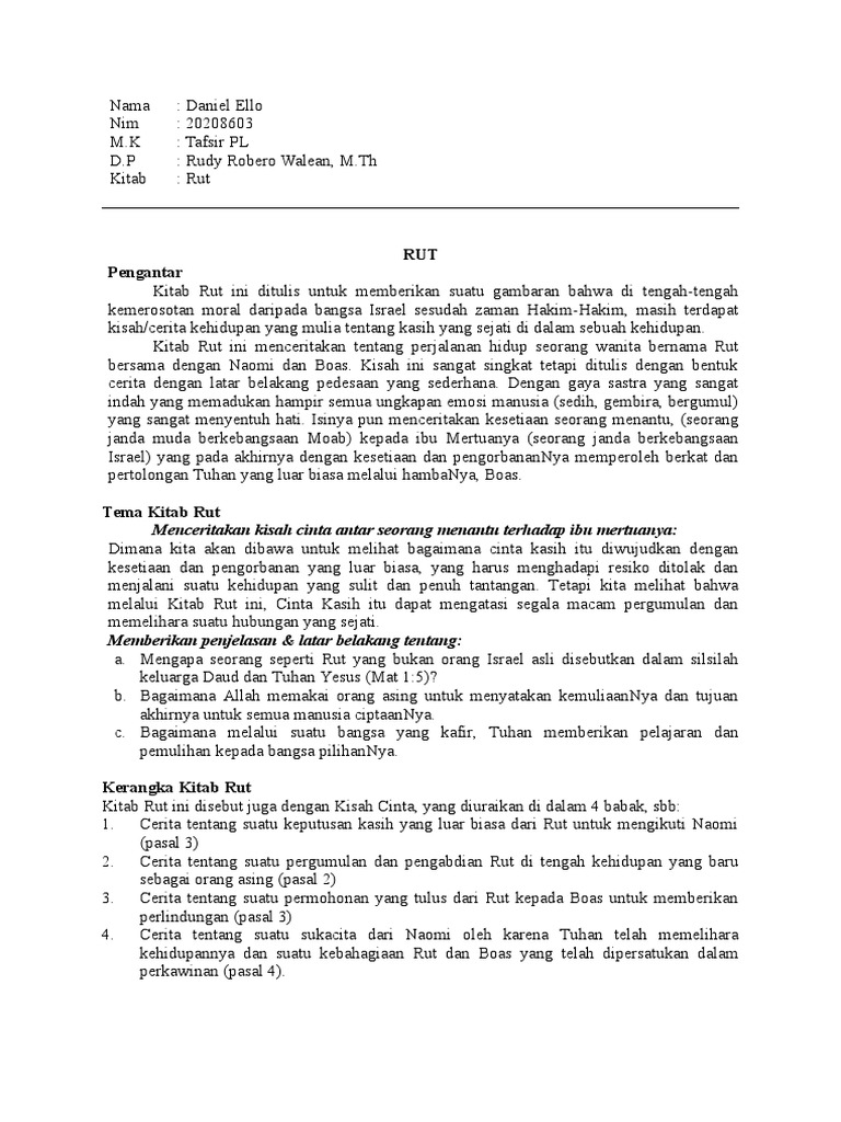 Rut Daniel Ello | PDF | Agama & Spiritualitas