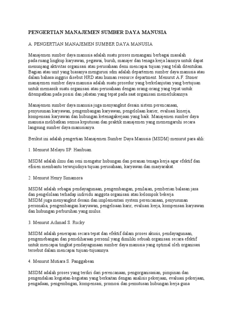 A COMPREHENSIVE OVERVIEW OF HUMAN RESOURCE MANAGEMENT: DEFINITIONS ...