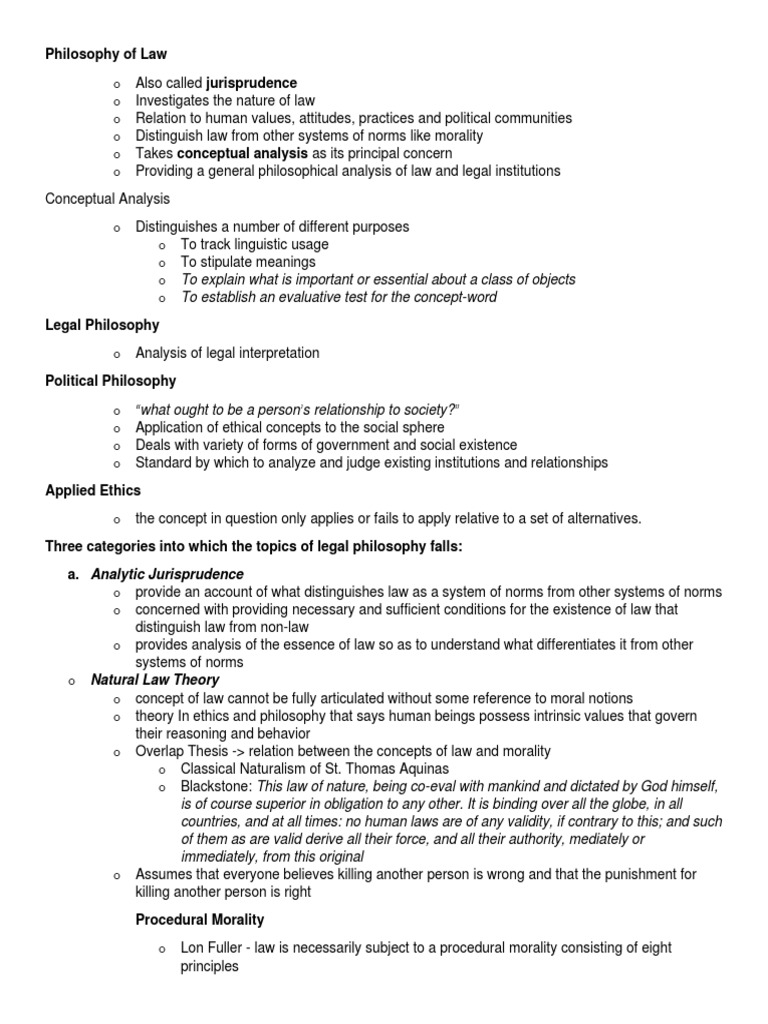 Legal Philosophy Essentials | PDF | Jurisprudence | Metaphysics