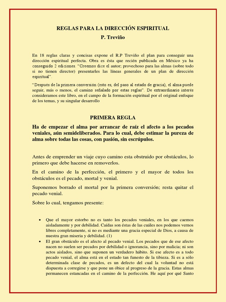 Primera Regla | PDF | Pecado | Amor