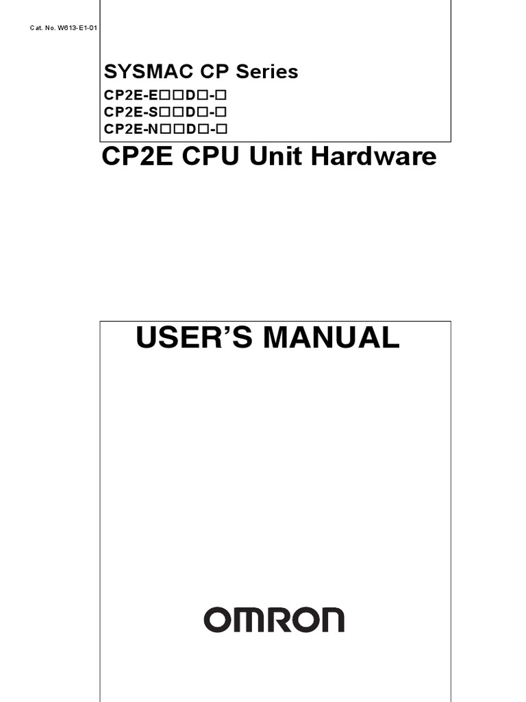 User'S Manual: CP2E CPU Unit Hardware | PDF | Programmable Logic Controller | Input/Output
