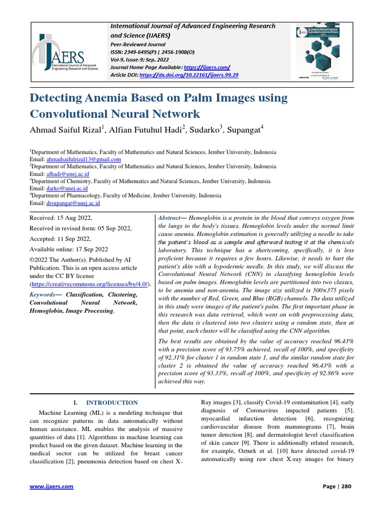 Detecting Anemia Based on Palm Images using Convolutional Neural ...
