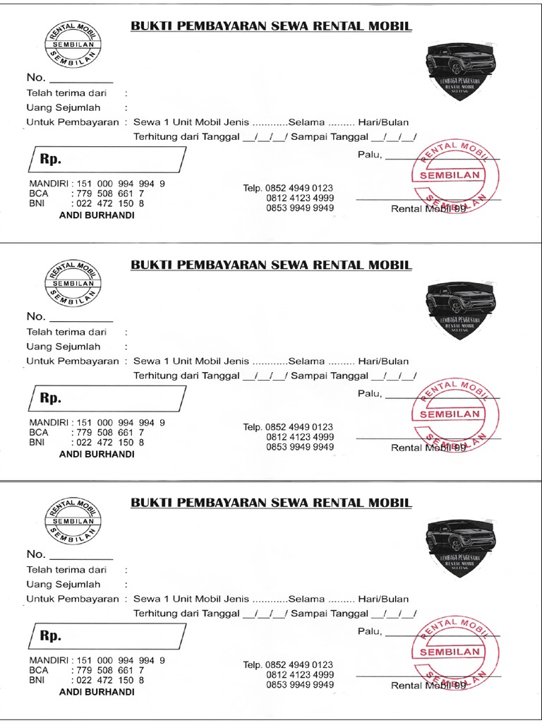Kwitansi Rental | PDF