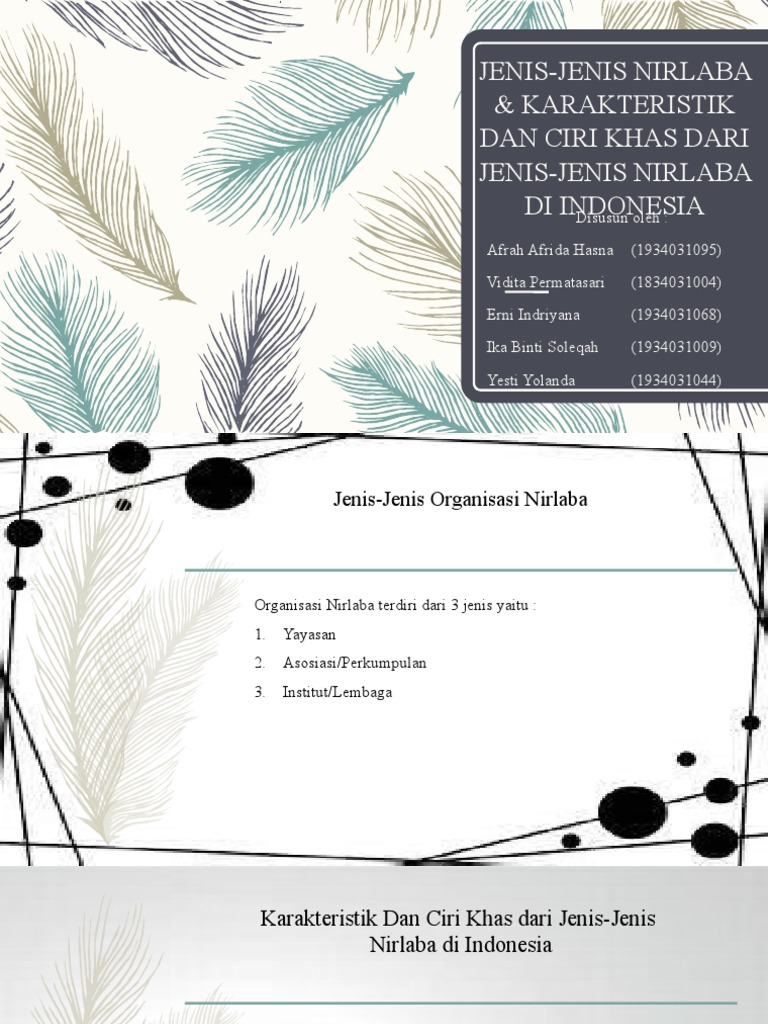 Jenis dan Ciri Organisasi Nirlaba Indonesia | PDF