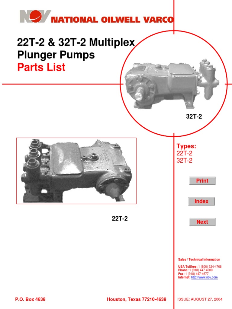 National Oilwell Varco 22t 2 and 32t 2 Parts List 1 | PDF | Valve | Manufactured Goods