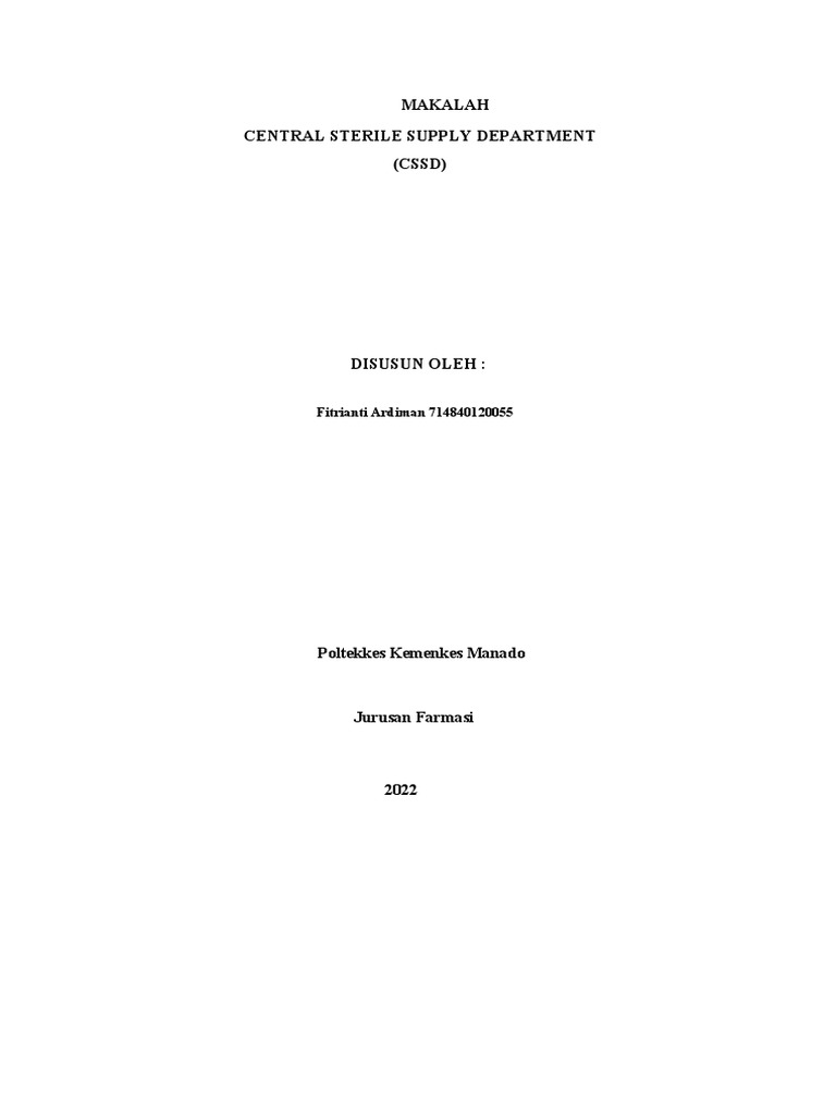 Makalah CSSD Fixxxxxxxxxxxx | PDF