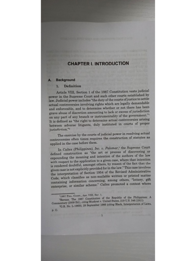 Statutory Construction by RM Pilares III (Chapters 1 and 2) | PDF