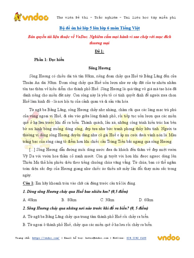 Bo Bai Tap On He Lop 5 Len Lop 6 Mon Tieng Viet | PDF