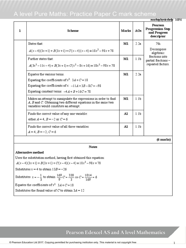 Practice Paper C Ms | PDF | Variable (Mathematics) | Equations