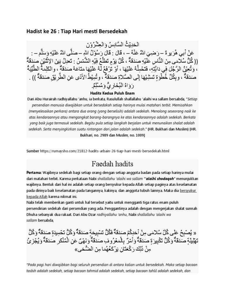 Hadist Ke 26 | PDF