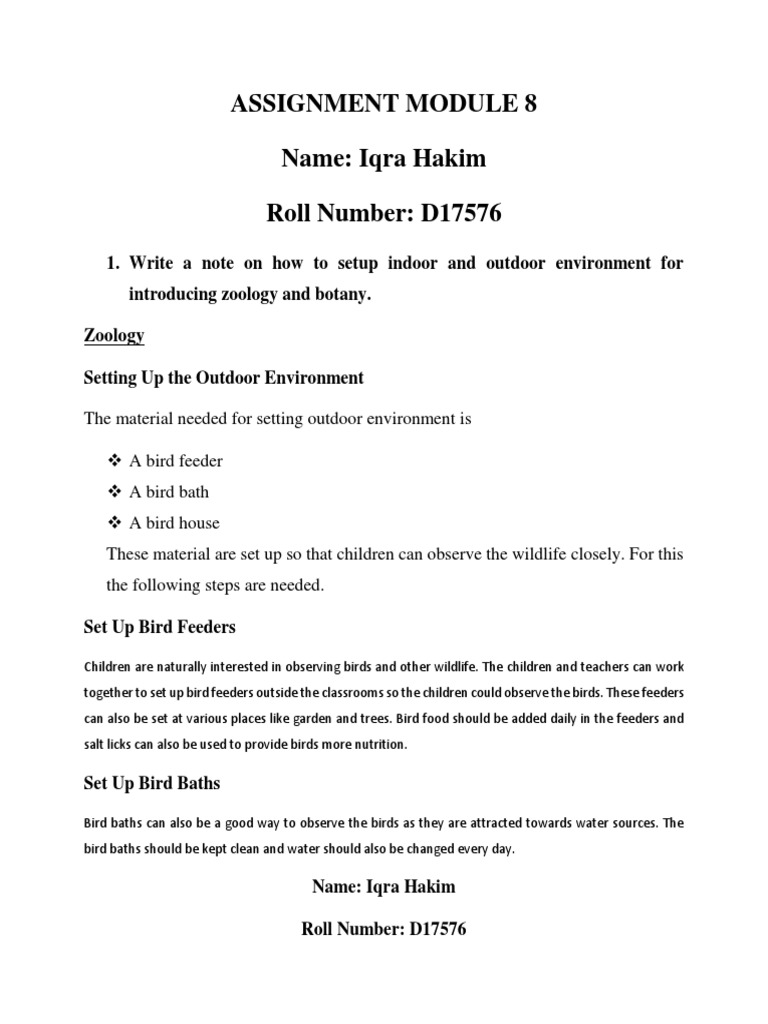 Assignment Module 9 | PDF | Gardens | Vertebrates