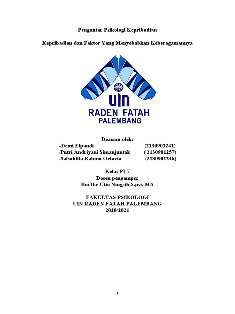 Makalah Kelompok 2 Ppsi Kepribadian | PDF