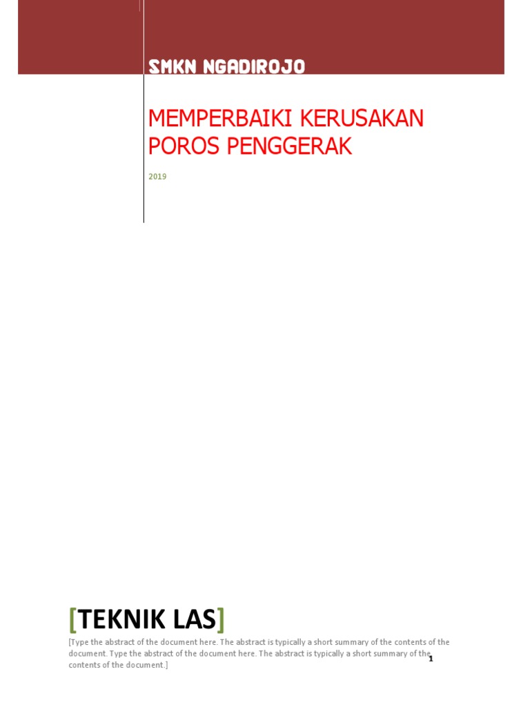 Poros Penggerak Roda | PDF