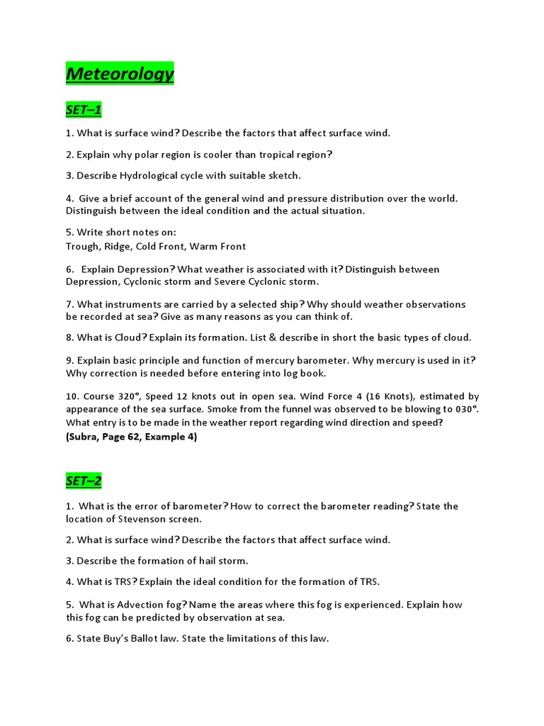 Understanding Weather Observations and Meteorological Concepts | PDF