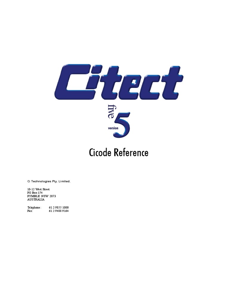Cicode | PDF | Array Data Structure | Subroutine