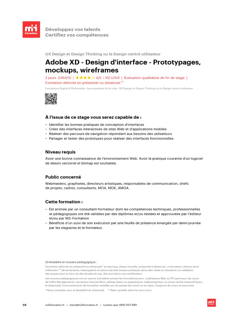 M2i Formation - XD-UXUI - Adobe XD - Design D'interface - Prototypages ...