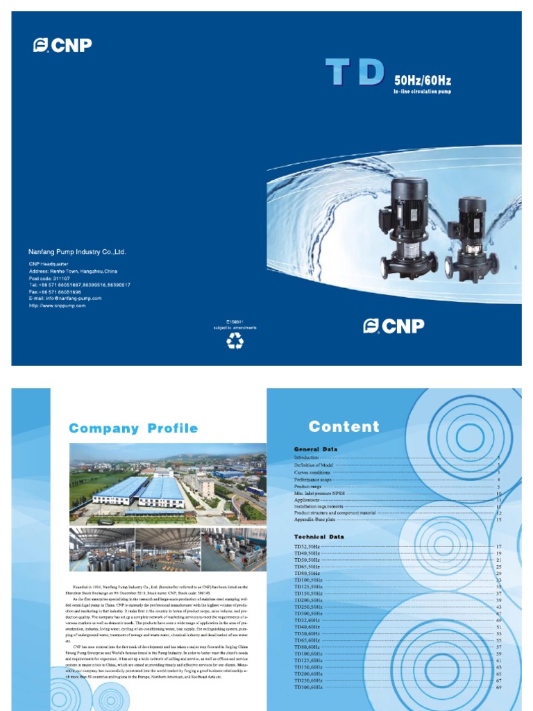CNP Pump TD 50 60Hz | PDF