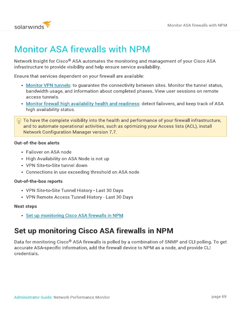 Solarwinds NPM ASA Monitoring | PDF