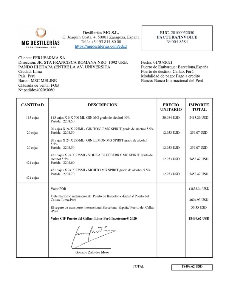 Invoice TP | PDF | Industrias de servicio | Economias