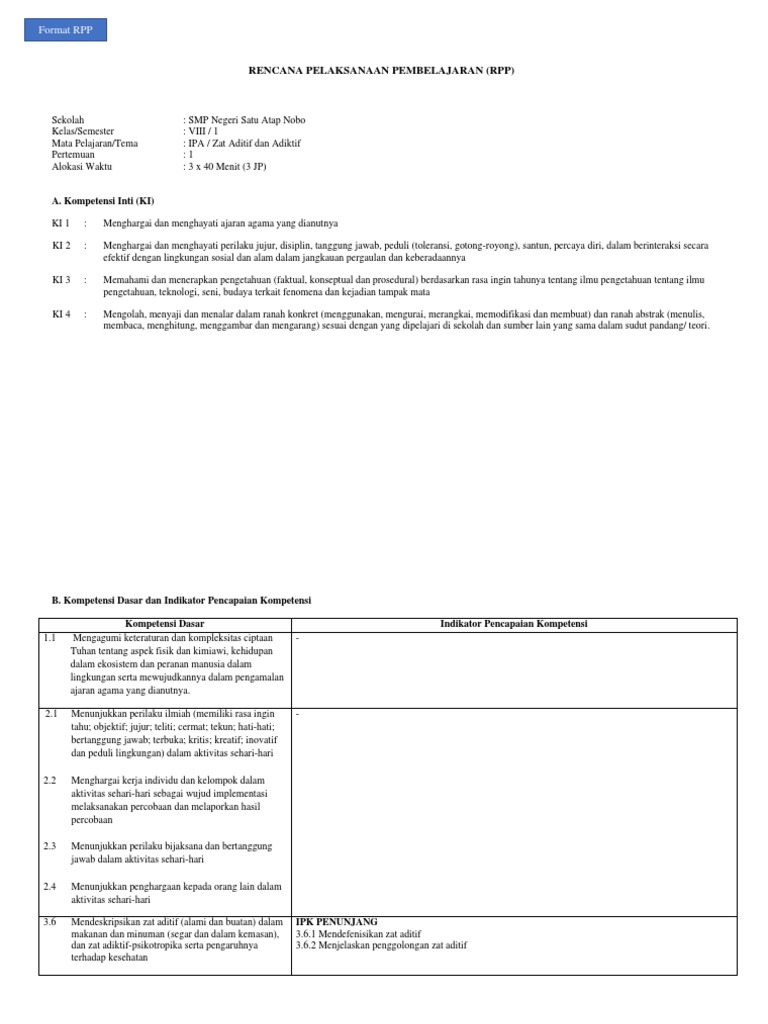 RPP Rencana Aksi 2 Pertemuan 1 | PDF