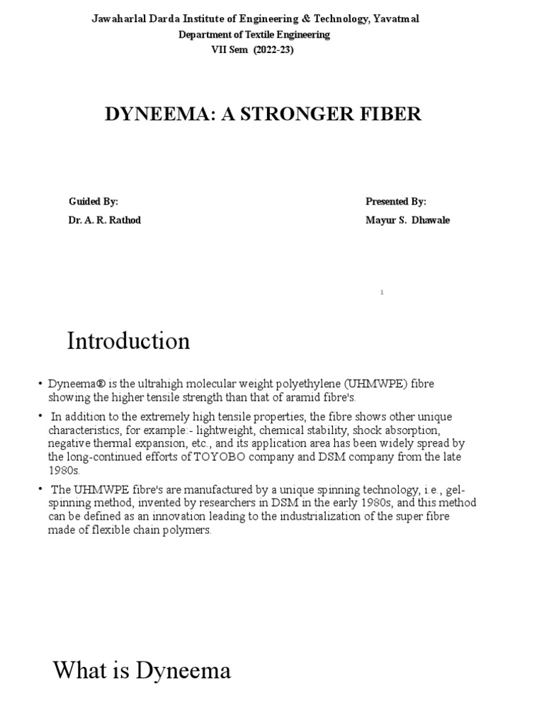 Dyneema | PDF | Fibers | Applied And Interdisciplinary Physics