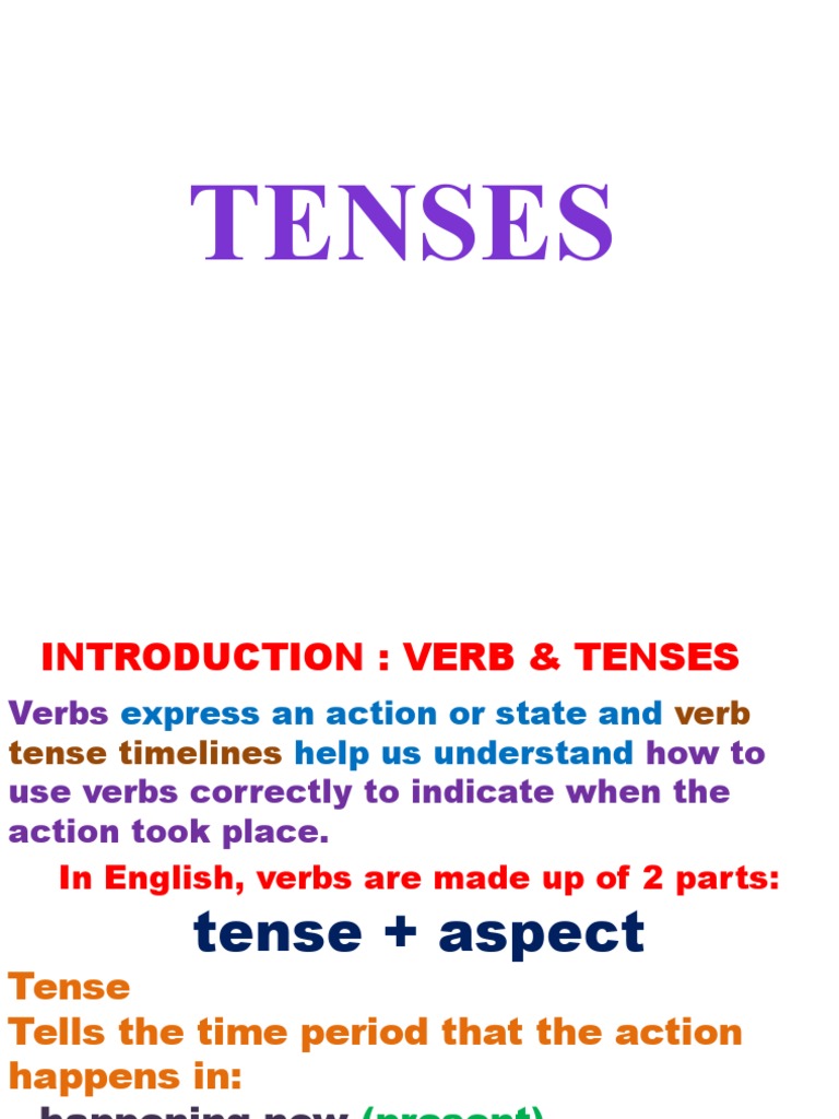 Tenses | PDF | Grammatical Tense | Verb