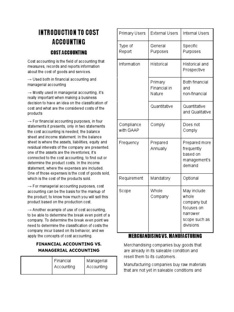 Notes - Cost Acc Chapter 1 de Leon 2022 | PDF