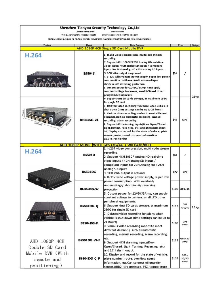 1.price List of Mobile DVR - 202111 | PDF | Power Supply | Digital ...