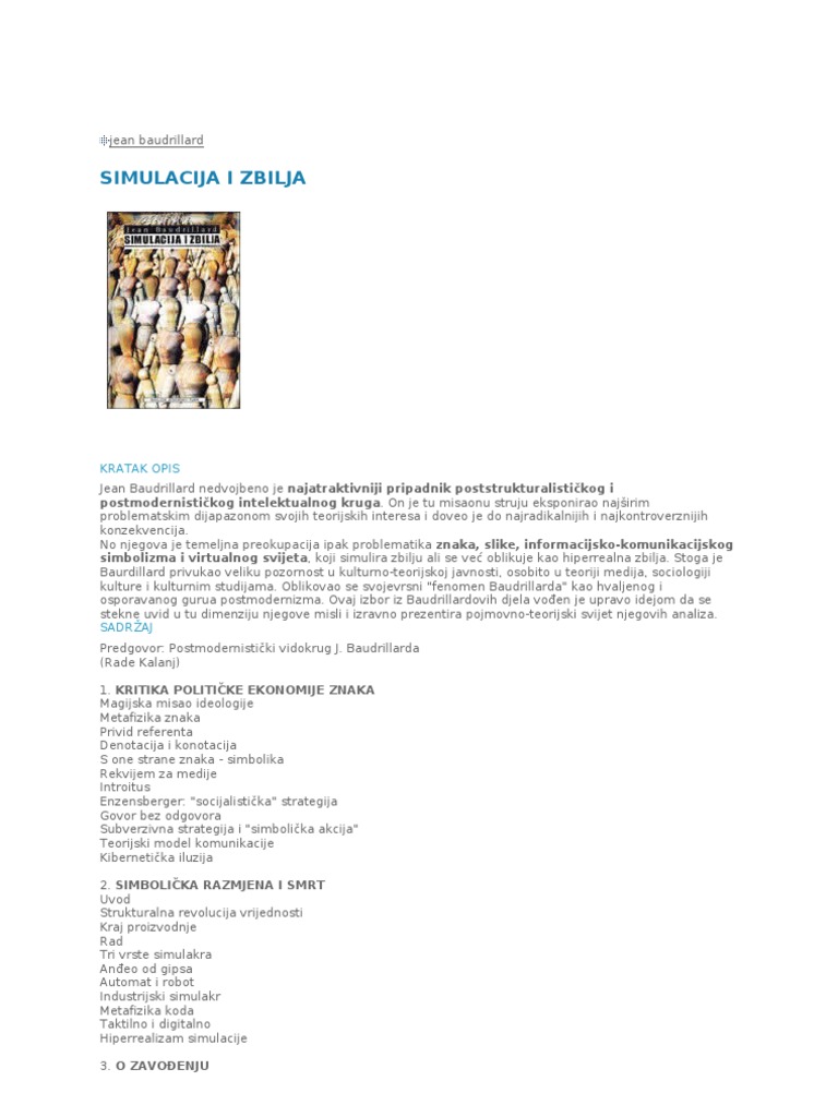 Simulacija I Zbilja | PDF
