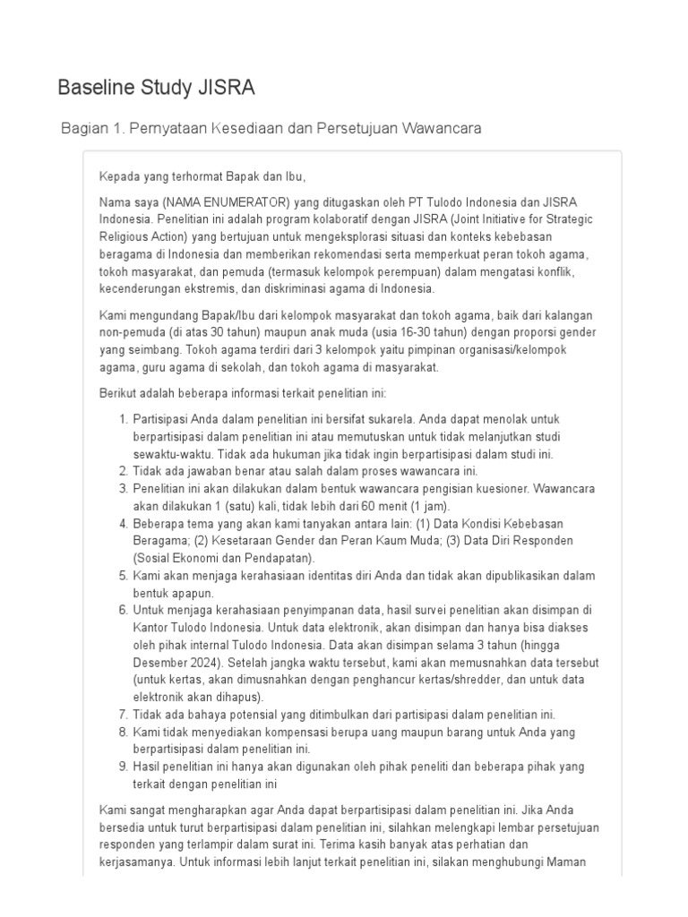 Studi Kebebasan Beragama JISRA | PDF