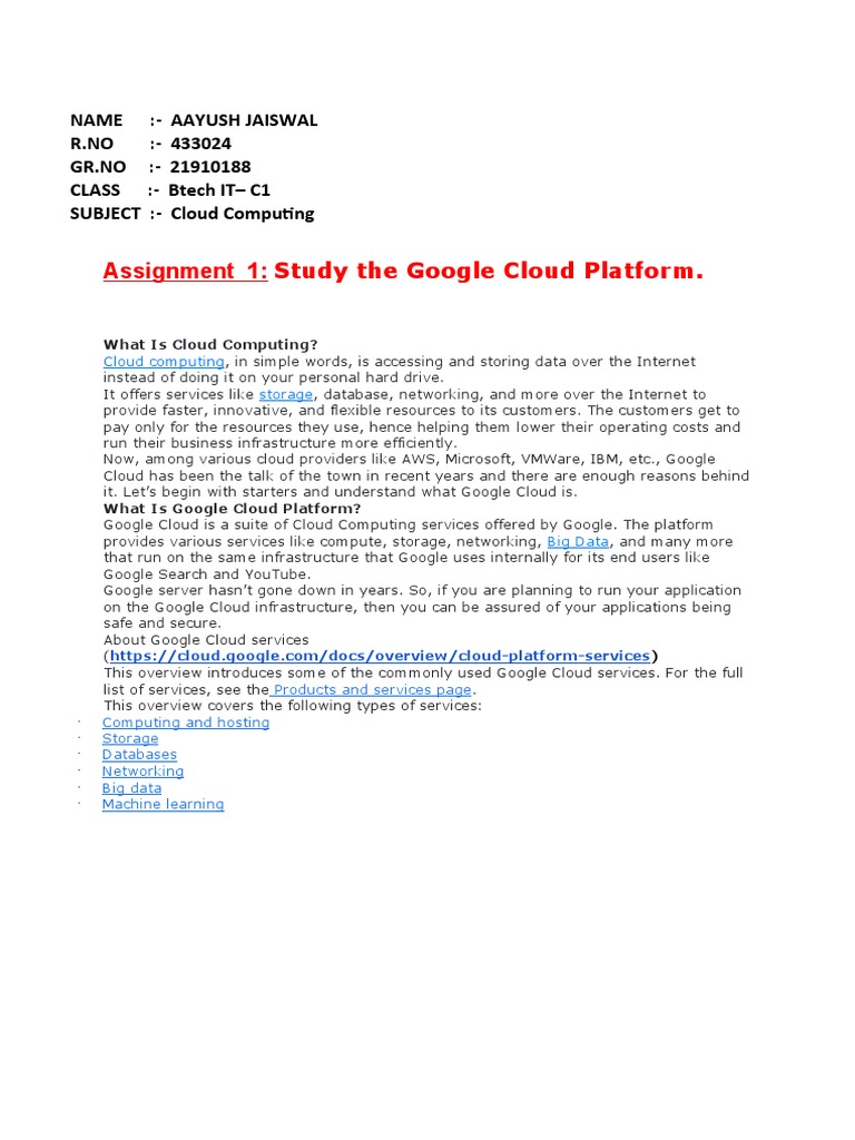 Cc Assignment1 Pdf Cloud Computing Computing 4626