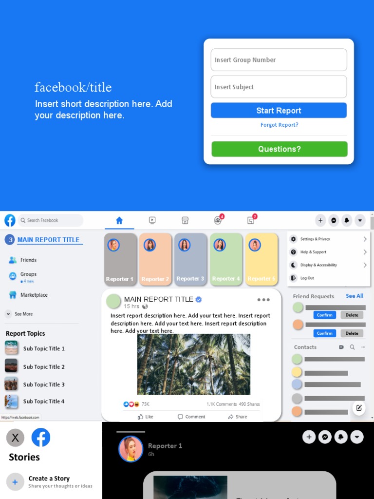 Facebook Inspired PPT Template (By Gemo Edits) | PDF