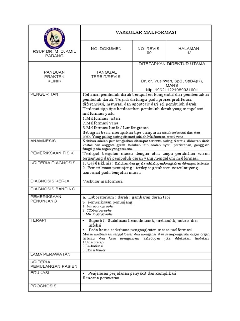 Panduan Klinik Vaskular Malformasi | PDF | Sains & Matematika