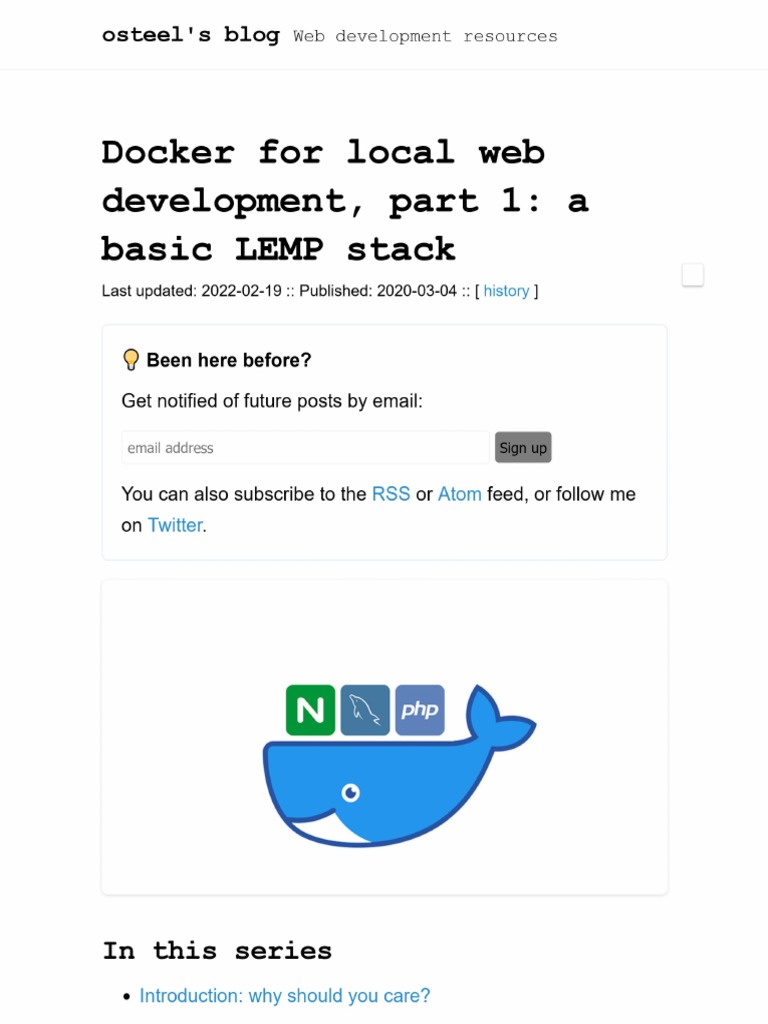 Docker For Local Web Development Part 1 A Basic Lemp Stack Pdf