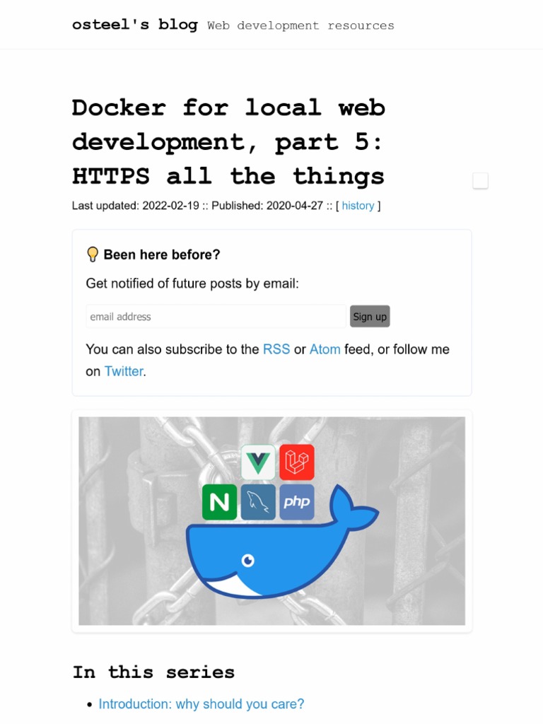 Docker For Local Web Development, Part 5 - HTTPS All The Things | PDF | Public Key Certificate ...