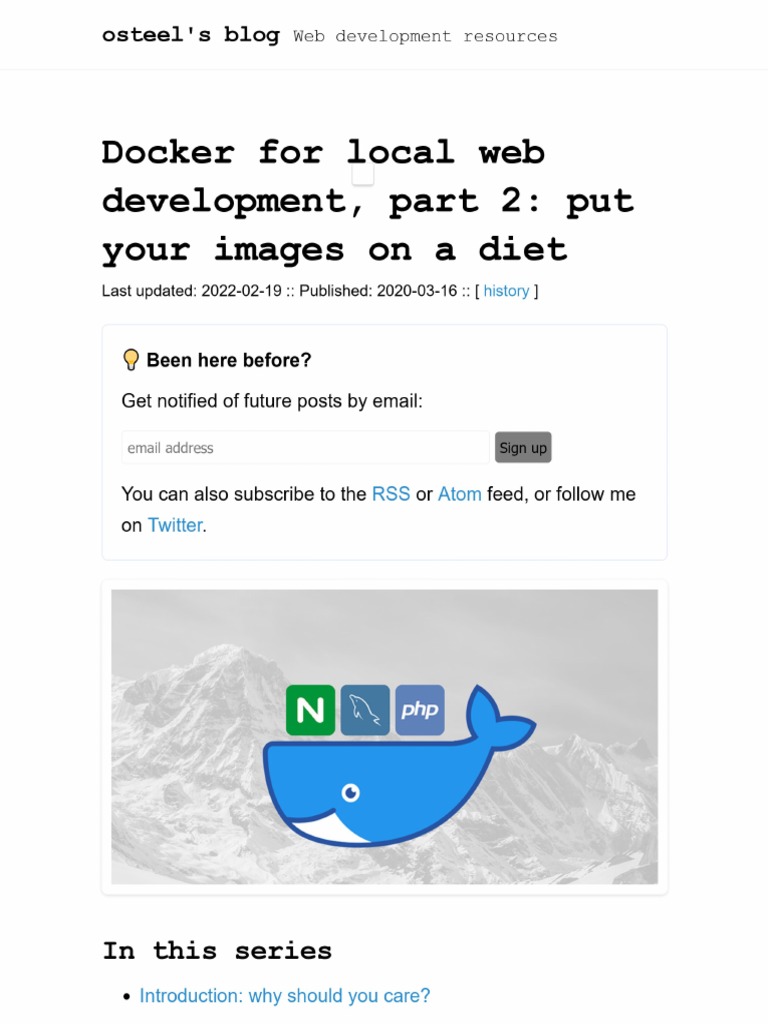 Docker For Local Web Development, Part 2 - Put Your Images On A Diet | PDF | World Wide Web ...