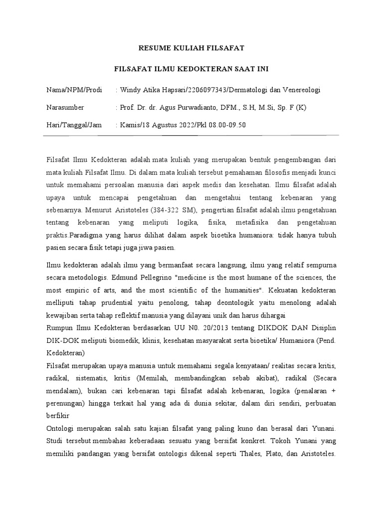 Resume Kuliah FIP-1 Prof. Dr. Dr. Agus Purwadianto, DFM, SH, MSi, SPF (K) - DV-Windy Atika ...