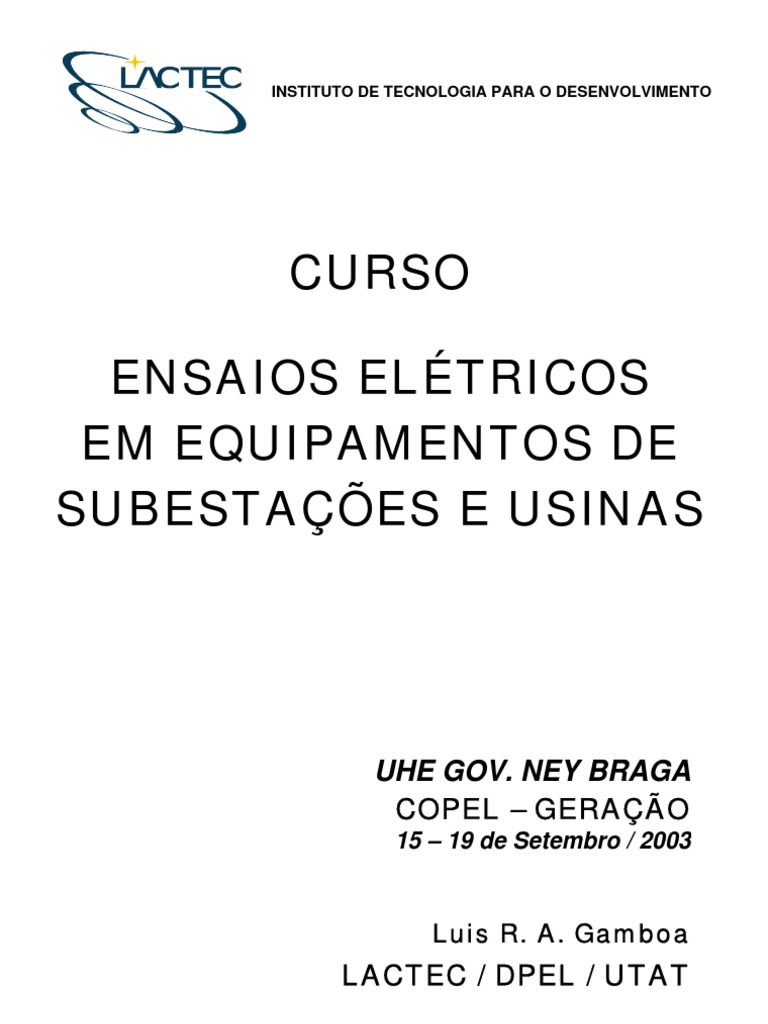 03-Curso Ensaios Eletricos LACTEC | PDF | Dielétrico | Eletricidade