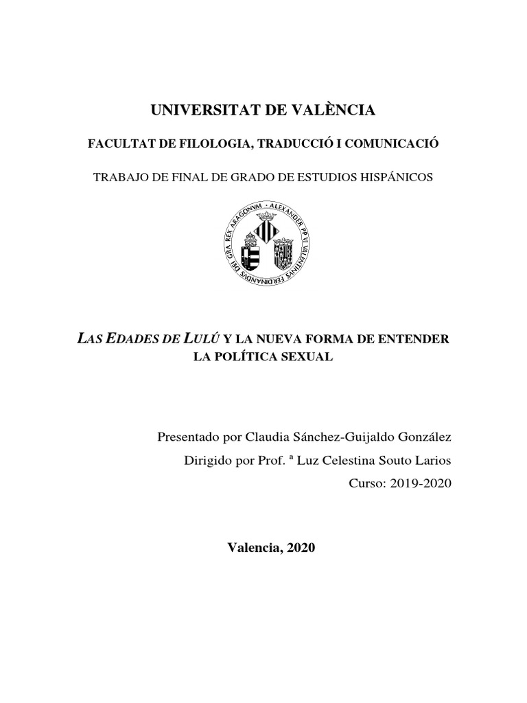 Las Edades de Lulú y La Nueva Forma de Entender La Política Sexual ... Las Edades de Lulú y La Nueva Forma de Entender La Política Sexual ...