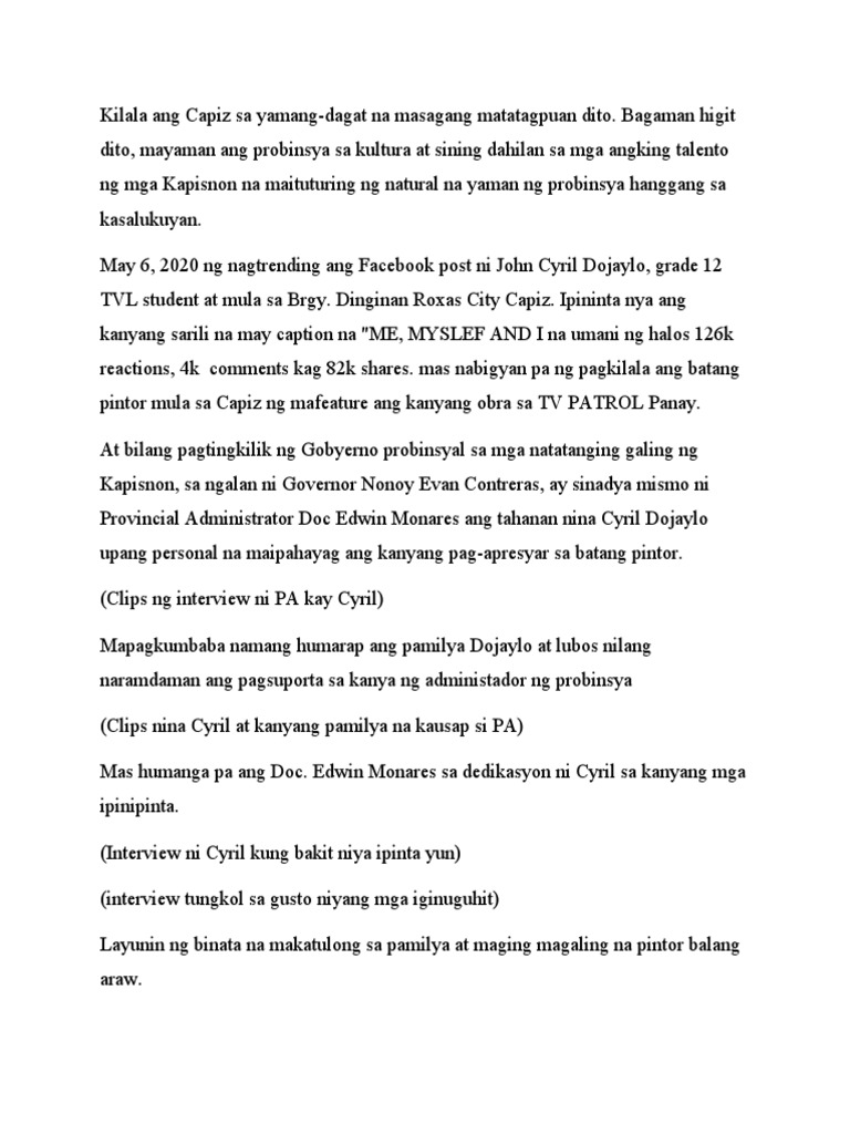 Kilala Ang Capiz Sa Yamang | PDF