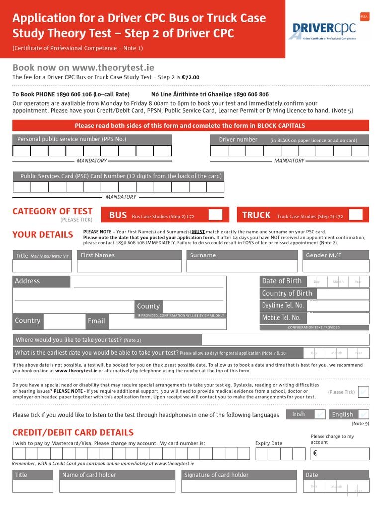 Driver CPC Bus/Truck Theory Test Application | PDF | Driver's License ...
