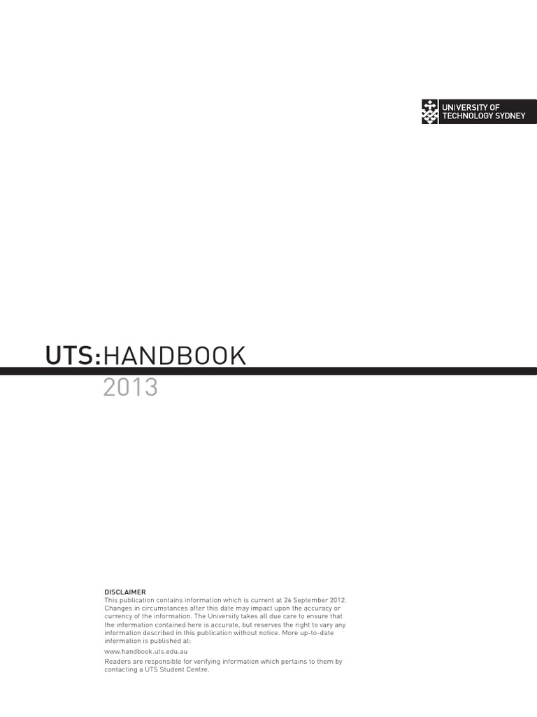 UTS Handbook 2013 | Download Free PDF | Bachelor's Degree | Postgraduate Education