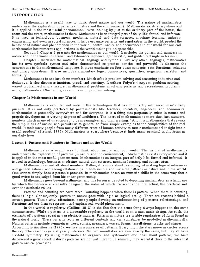 Gecmat Chapter 1 | PDF | Pattern | Mathematics
