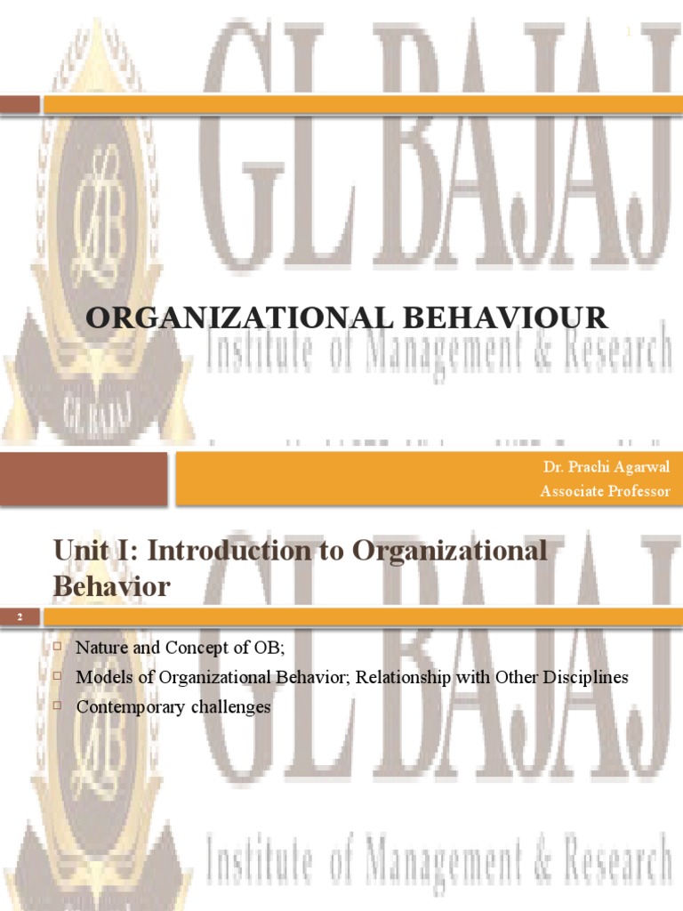 OB Unit 1 | PDF | Organizational Behavior | Behavior