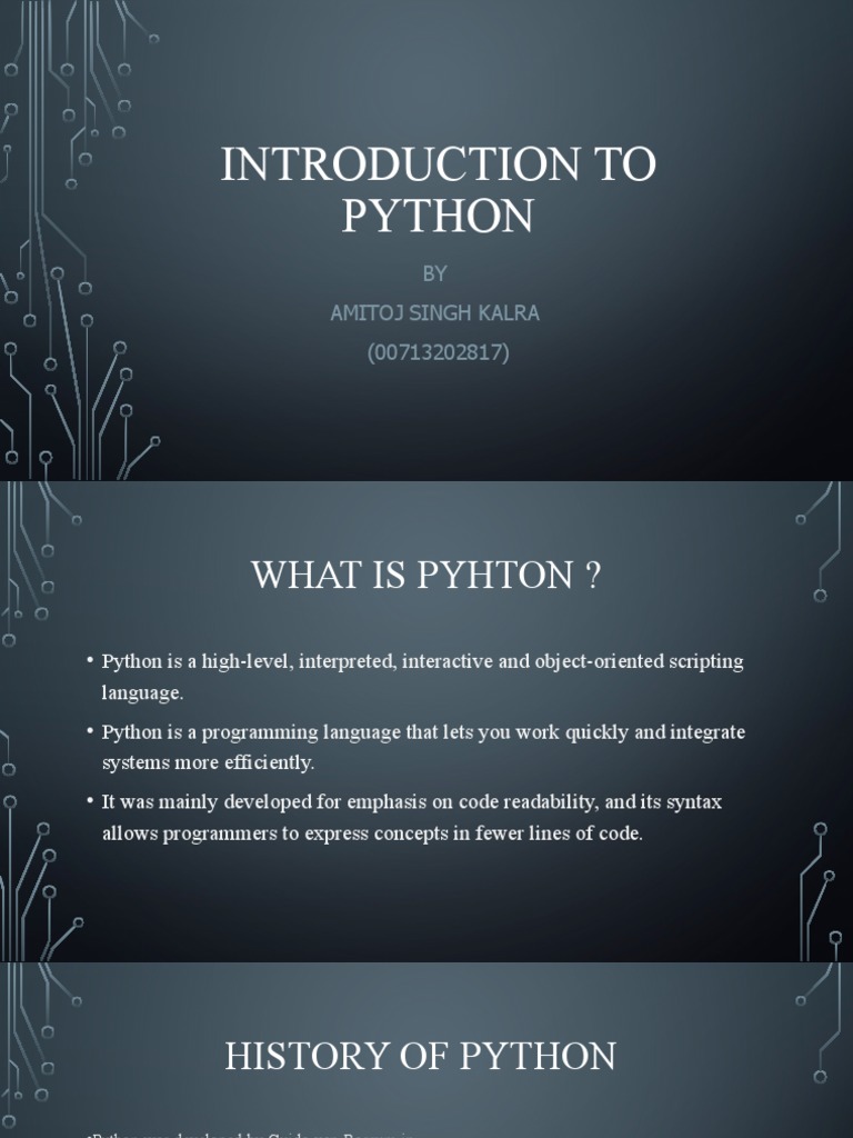 Introduction To Python | PDF | Python (Programming Language) | Object ...